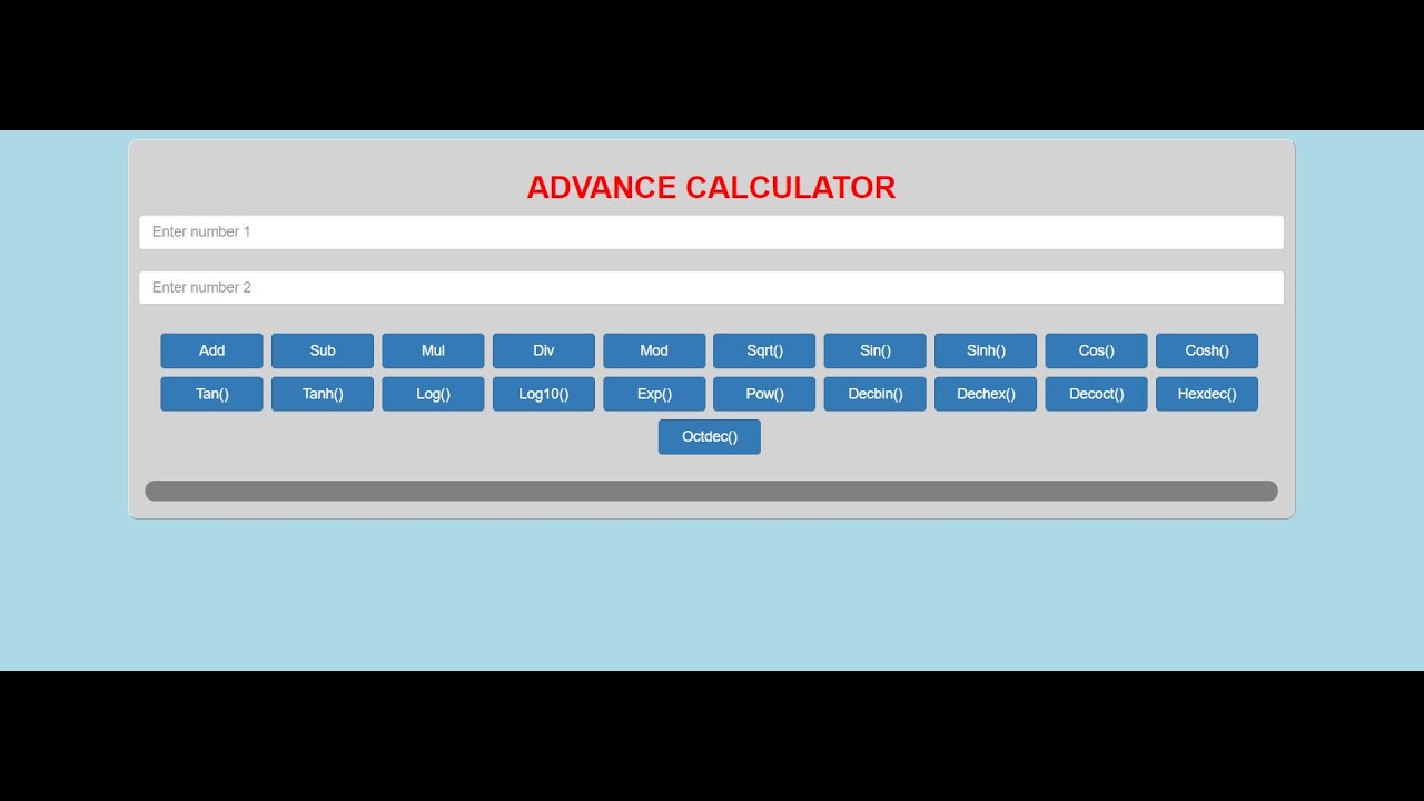 ADVANCE CALCULATOR IN PHP WITH SOURCE CODE