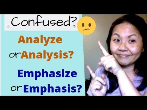 English Nouns and Verbs: EMPHASIZE, EMPHASIS, & ANALYZE, ANALYSIS | English Vocabulary Lesson