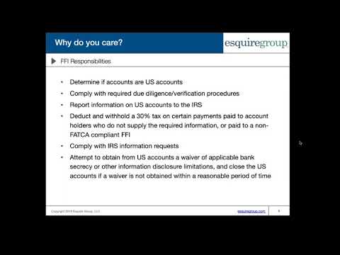 Foreign Financial Institution FATCA Reporting Obligations