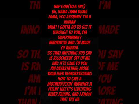 Fastest Eminem verses,4:rap god(10.6 sps) #rap #itsnothiphopitspop