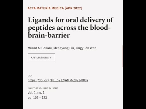 Ligands for oral delivery of peptides across the blood-brain-barrier | RTCL.TV