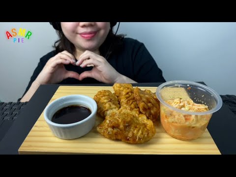 😋 Delicious ASMR: Crispy Mandu and Kimchi Coleslaw Mukbang 🥟🥗
