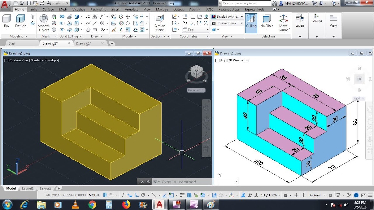 AutoCAD 3D Designing for Beginners – Basic To Advance Tutorials – Exercise 1