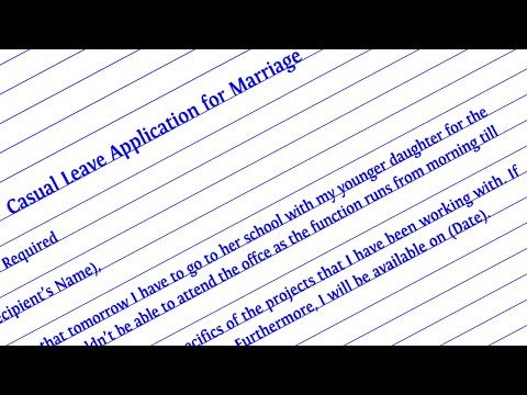 How to Write Casual Leave Application for Marriage in English | Casual Leave | Application writing