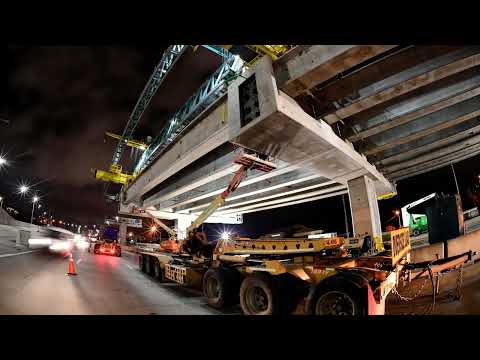 Beam launcher helps build double-deck portion of Dolphin Expressway