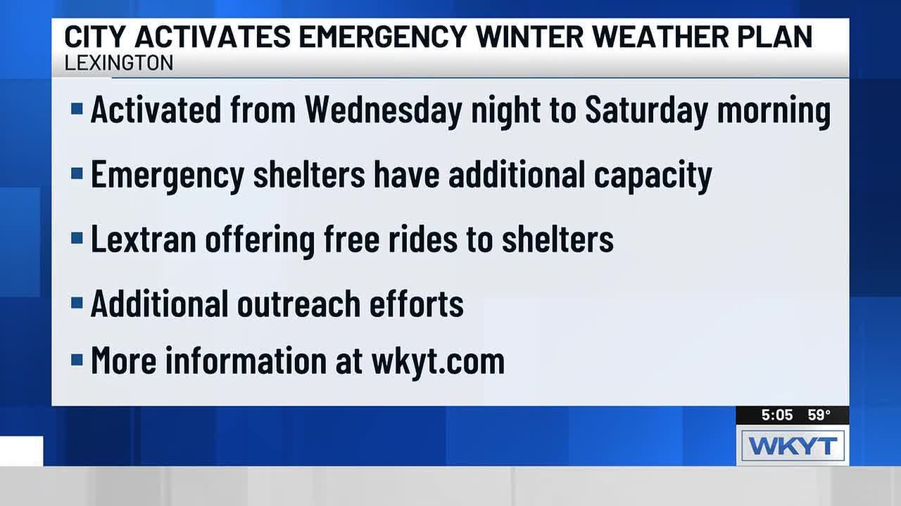 Lexington to activate Emergency Winter Weather Plan