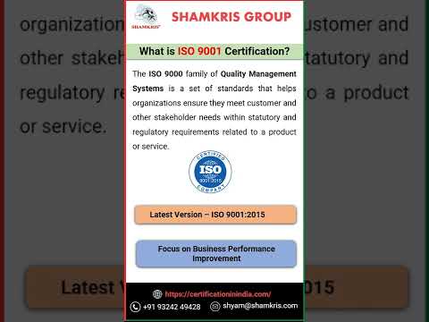 What is ISO 9001 - Quality Management System Certification #short #shorts