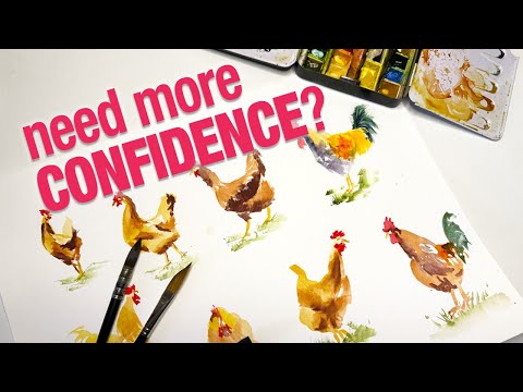 Master WATERCOLOUR Brush Control (CHICKENS Painting Tutorial)