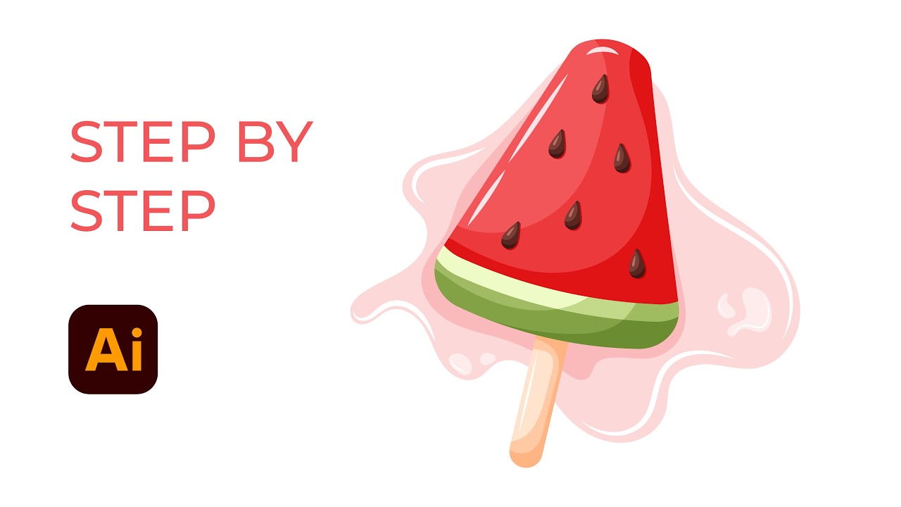 Watermelon Popsicle Illustration Tutorial | Adobe Illustrator