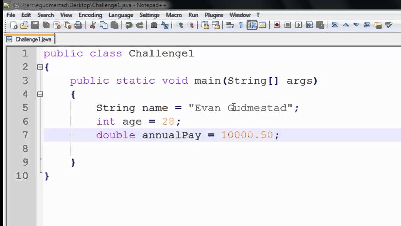 Java Tutorial - 3 - Primitive Variables and String