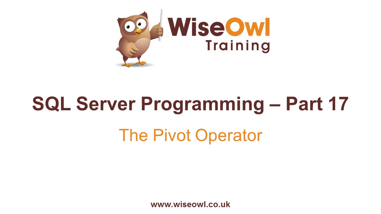 SQL Server Programming Part 17 - The Pivot Operator