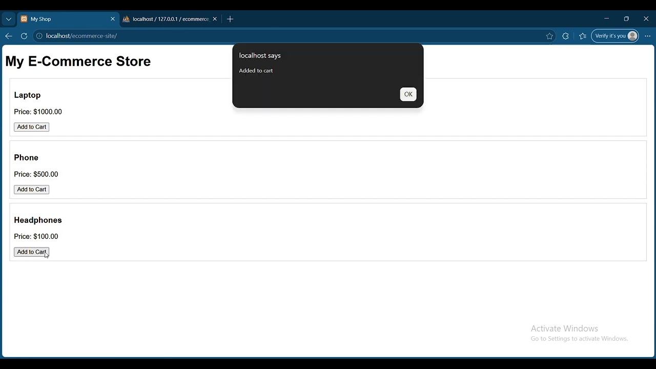 E-Commerce Website (HTML, CSS, JS, PHP, MySQL)