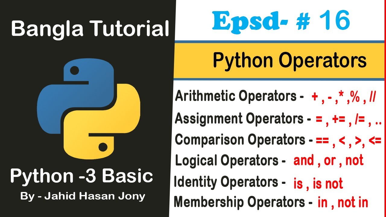 Python Basic Bangla Tutorial 16 – Python Operators