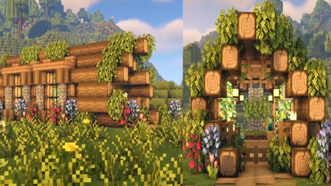 Minecraft: How To Build a Fallen Tree House (Tutorial) - Minecraft Builders