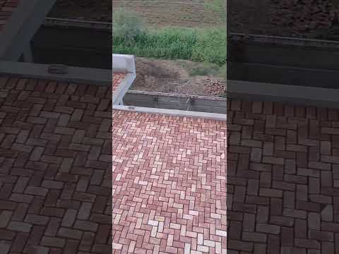 Brick Tiles Work On Roof || #shorts