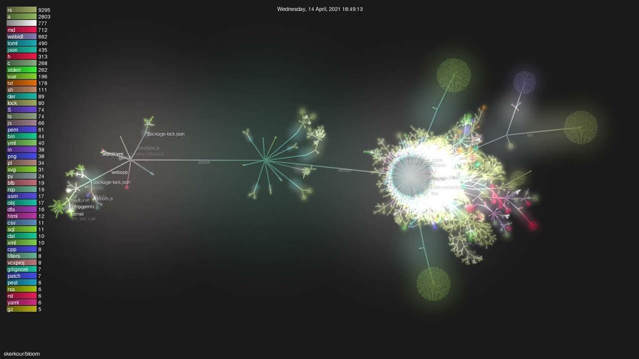 skerkour/bloom - Gource visualisation