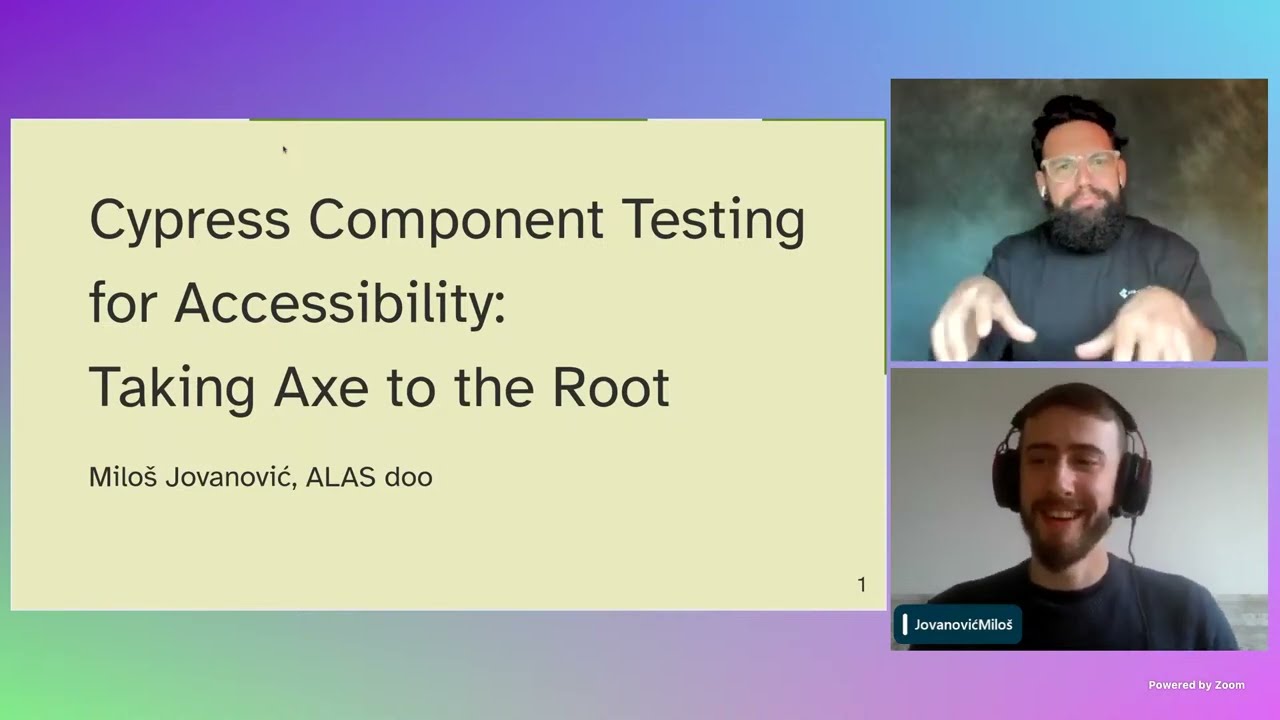 Cypress Component Testing for Accessibility: Taking Axe to the Root | Axe-con 2024