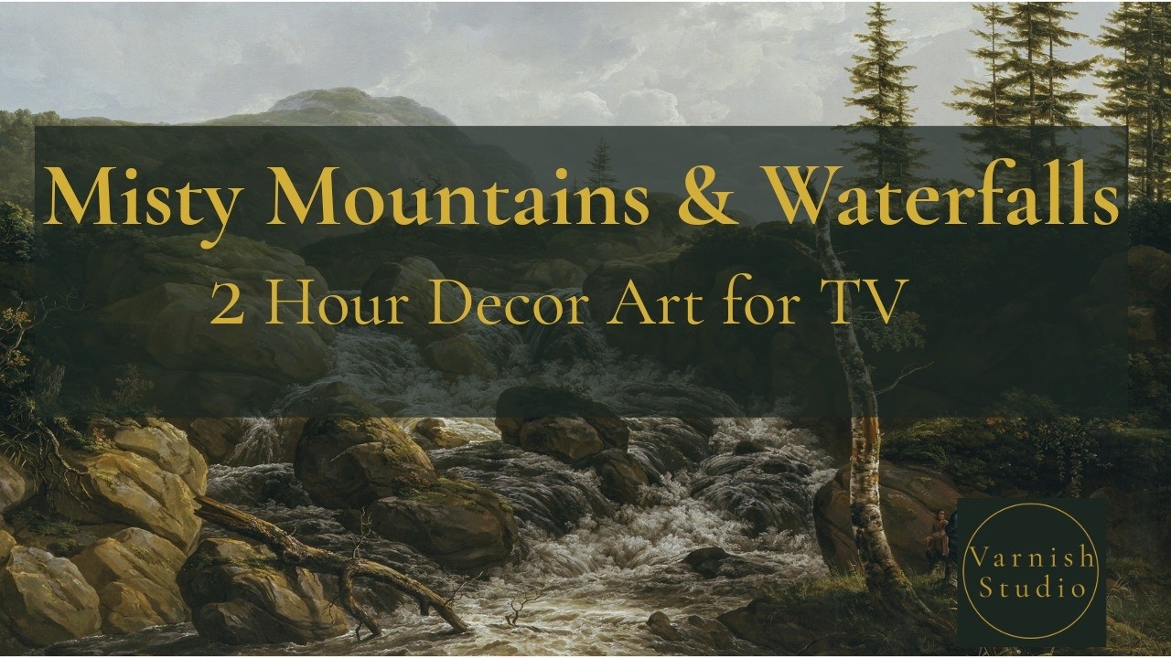 2 Hours of Misty Mountains & Waterfalls | Romanticism Art Gallery | Moody TV Decor