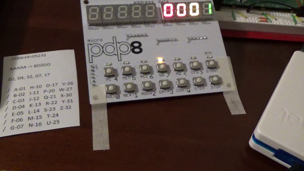 Micro pdp8 and PDP-8 emulator with blinkenlights and teletype sound ...