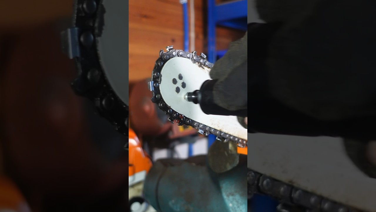 Stihl chainsaw maintenance. Grease your bar!! #tools #husqvarna