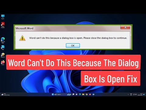 Word Can't Do This Because the Dialog Box is Open Fix