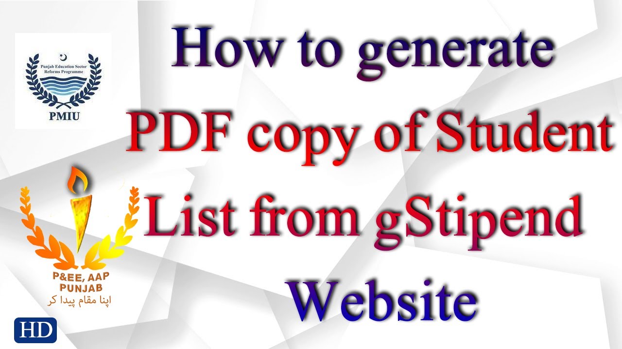 How to generate PDF copy of Student List from gStipend Website