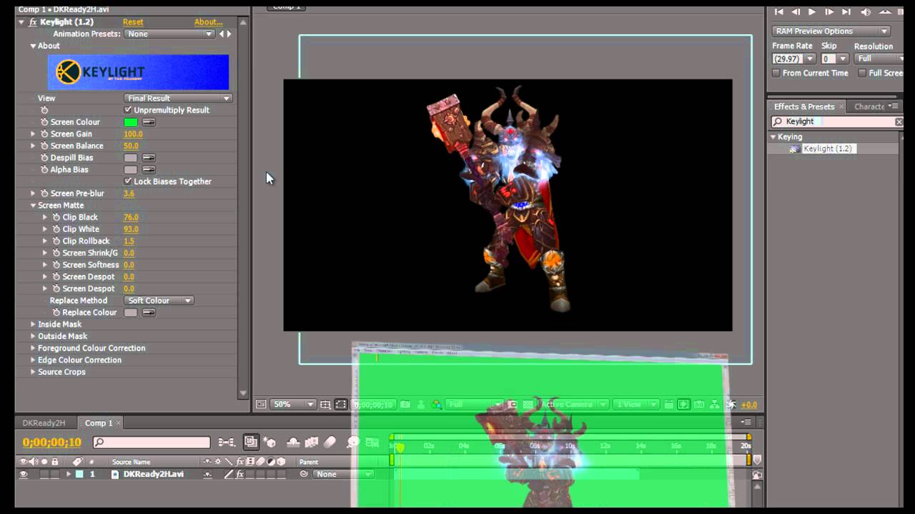 WoW Model Viewer Tutorial | Using Keylight in After Effects