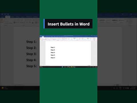 Shortcut Key for Bullets in Word