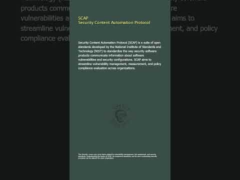 SCAP - Security Content Automation Protocol - Security+