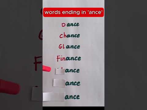 #shorts Words ending in "ance"