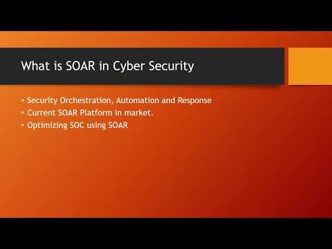 SOAR in Cyber Security (Security Orchestration, Automation and Response)