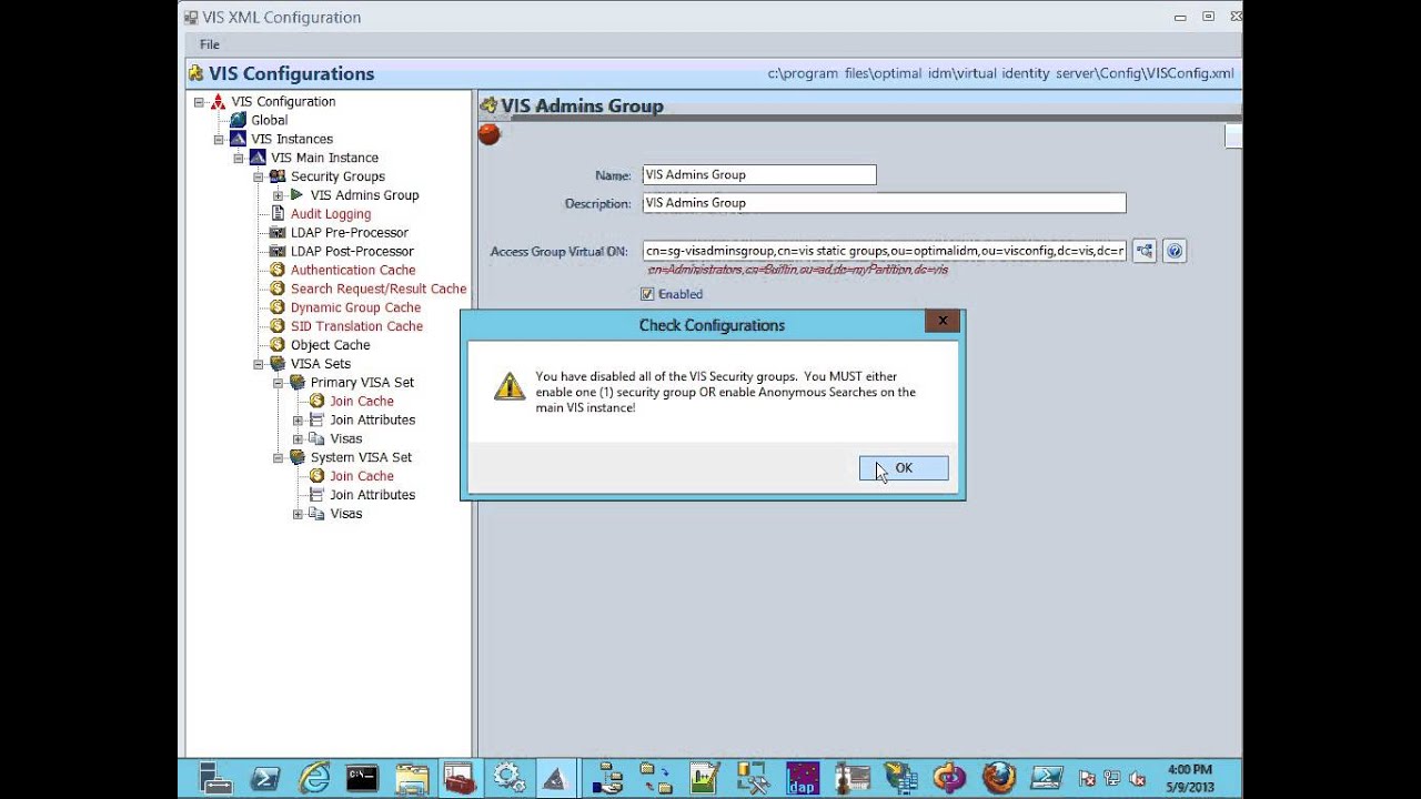 Optimal IdM Virtul Identity Server - Security