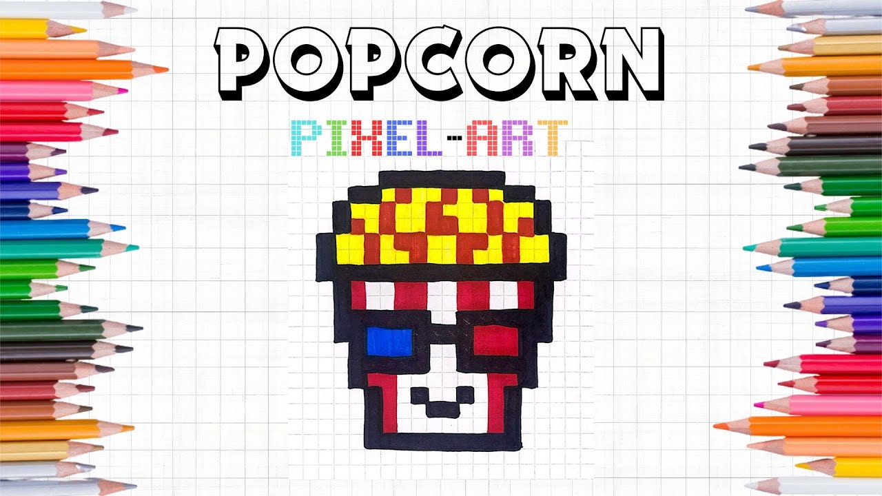 Pixel Art Tutorial: Drawing POPCORN Step By Step