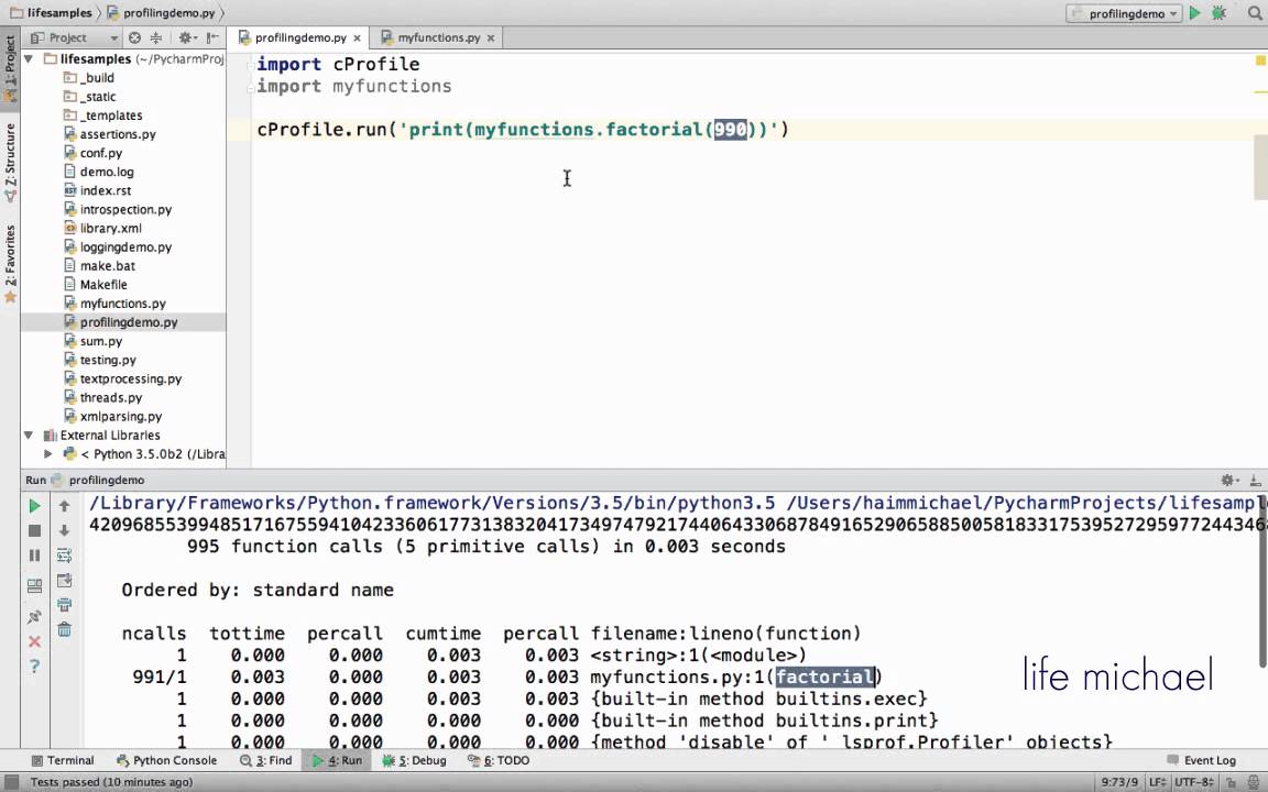 The cProfiler Module in Python