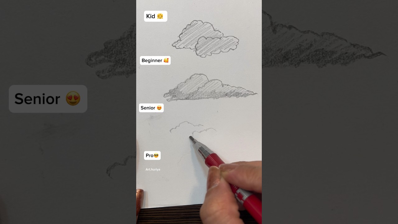 Cloud drawing in different levels |pencil drawing