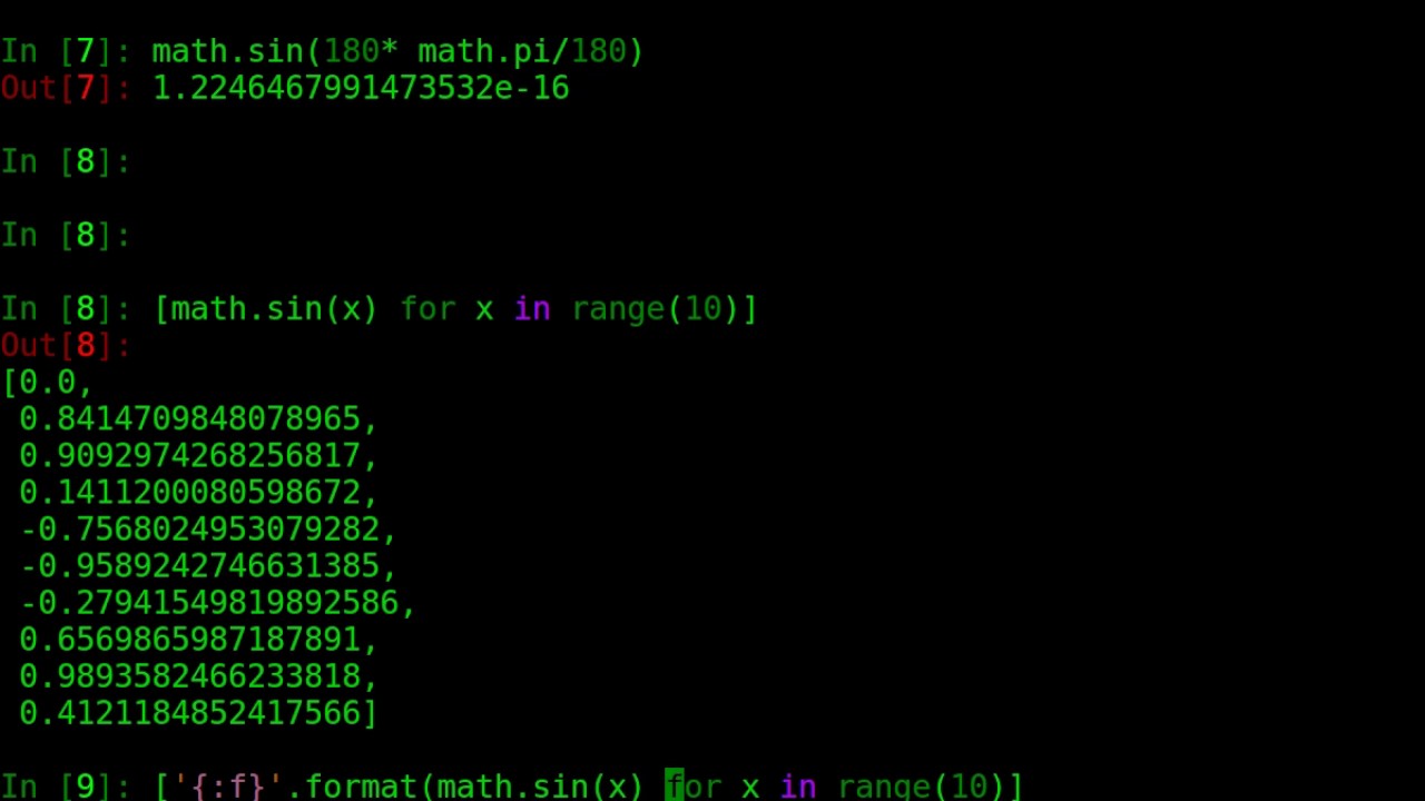 python math sin - trigonometric function - sine