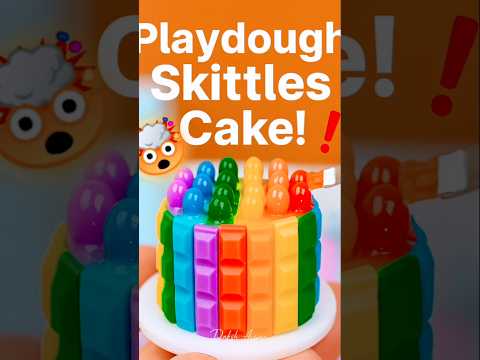 Rainbow Skittles Cake Made From Playdough! 😍 | Mini Satisfying ASMR
