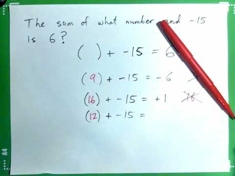 The sum of what number and -15 is 6?