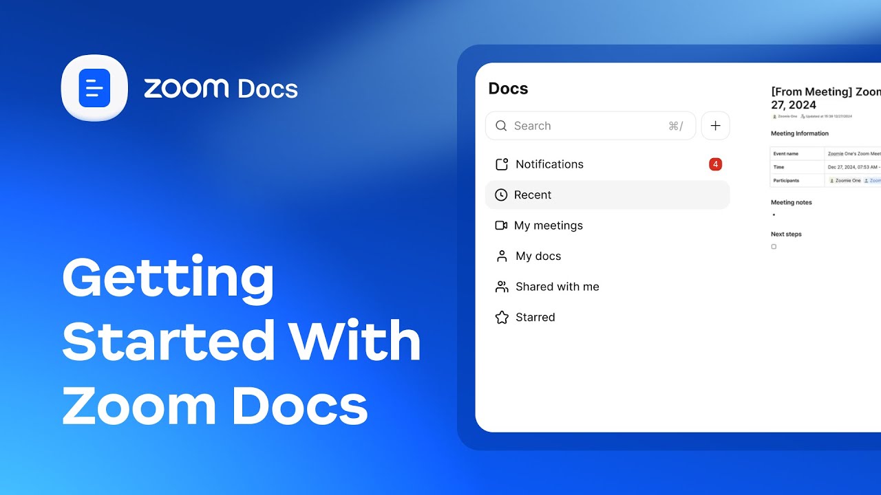 Getting started with Zoom Docs