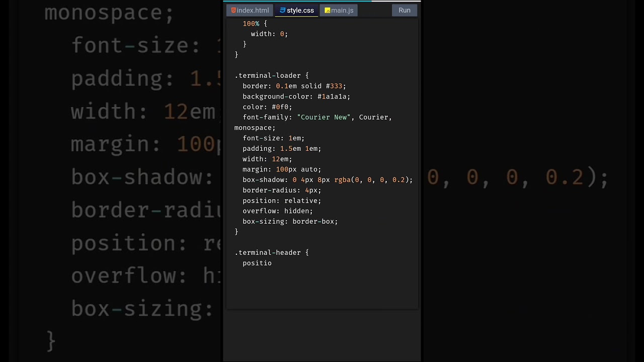 Create Loading Terminal 💀 | CSS Animation | css tutorials #shorts #javascript #developer #coding