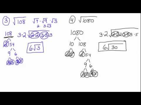 Simplifying Radicals-Square Root-No Variables-EASY