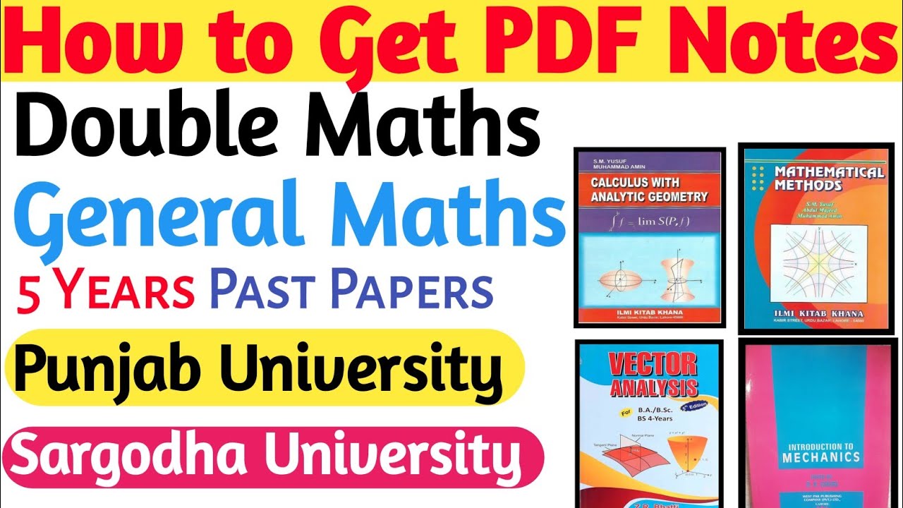 Double Maths Notes | General Maths Notes | PDF Form Notes 🔥🤯 | UOS PU
