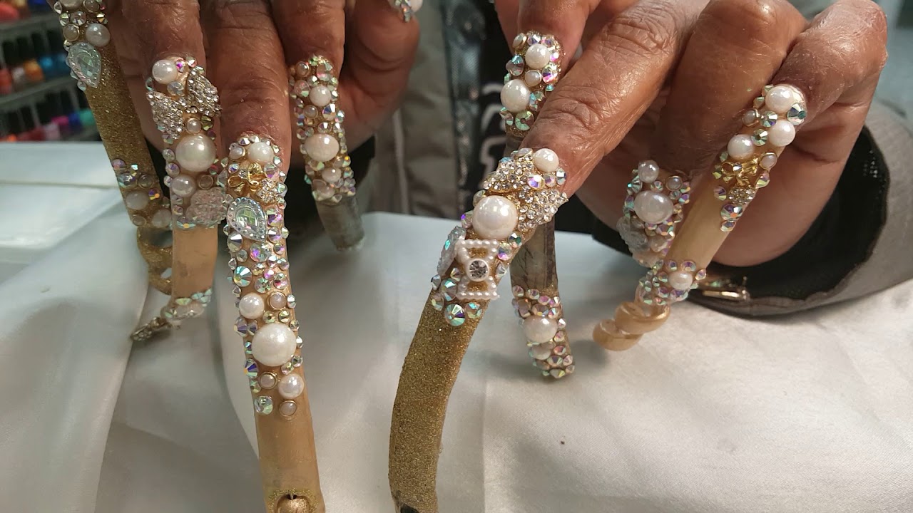 Long golden nails
