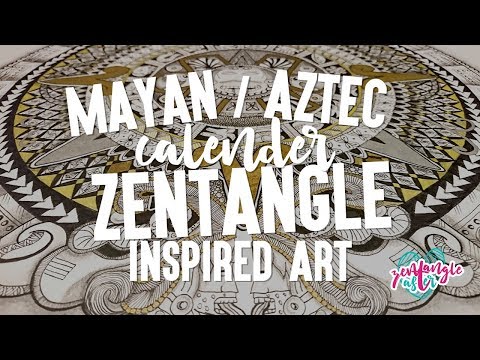 Mayan / Aztec calendar ✮ ZenTangle inspired Art