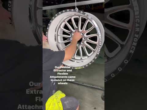 Two-tone powder coating a 24” American Force Wheel. #reels #trending #viral #powdercoat