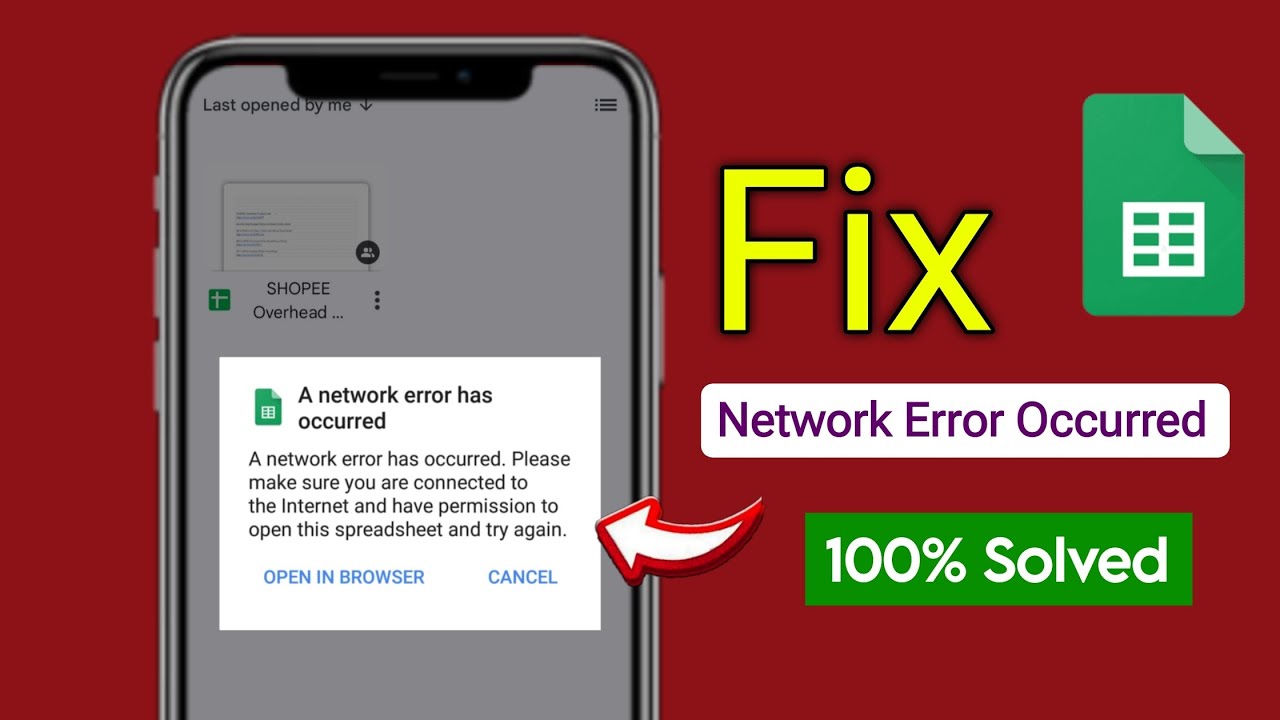 Fix Google Sheets Network Error Problem 2025 | A Network Error Has Occurred Google Sheets Problem