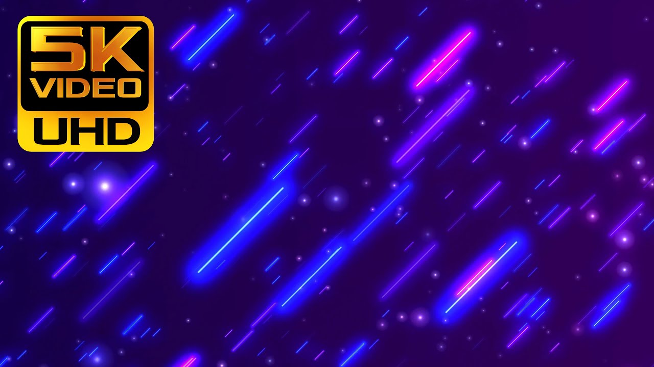 5K Purple Blue Rounded Neon lines - Motion Background | Multicolor Animation HD | 4K 60fps Free