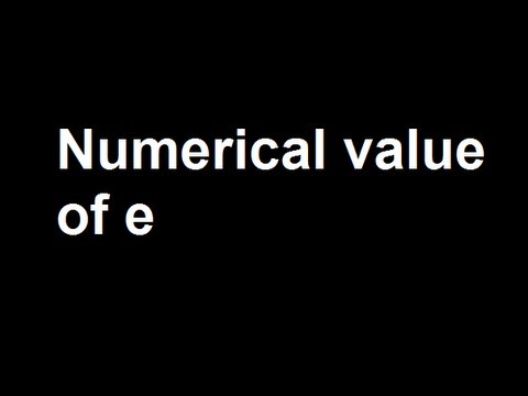 Numerical value of e