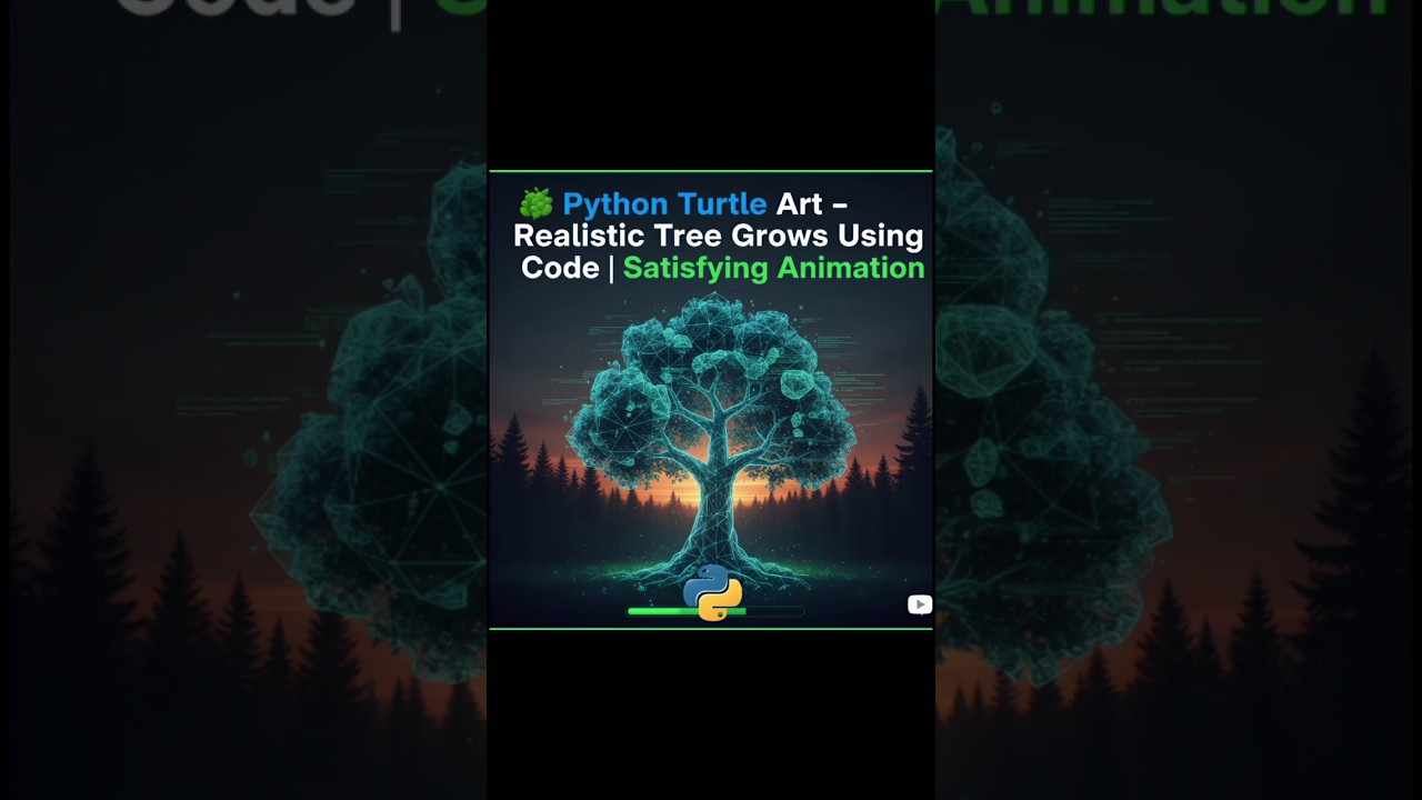 🌲 Python Turtle Project–Realistic Tree Animation | Beautiful Coding Art #python #pythonturtle #code