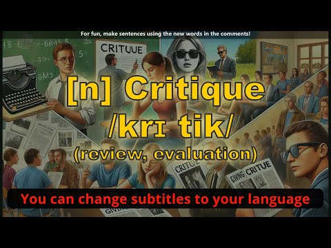 [n] Critique meaning (review, evaluation) with 5 examples